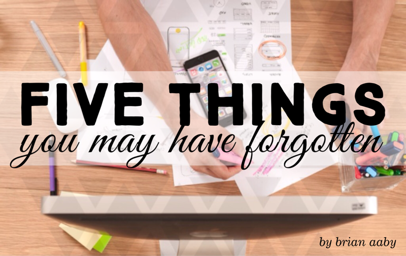 Five Things You May Have Forgotten – YS Blog Five Things You May Have Forgotten – YS Blog